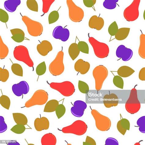 투명 한 기초에 사과와 배의 과일 그림 원활한 패턴 창조적 인 과일 배경 배경 색을 변경할 수있는 능력 0명에 대한 스톡 벡터 아트 및 기타 이미지 Istock