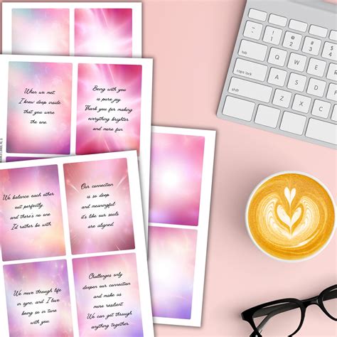 70 Printable Love Message Oracle Cards Personal Use Pink Relationship