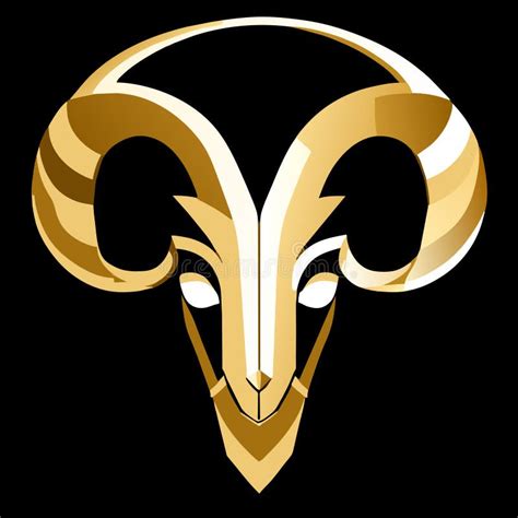 Vector Image Of The Head Of A Ram On A Black Background Generative Ai Stock Vector
