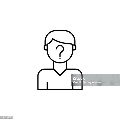 용의자 사람 물음표 아이콘입니다 법률 및 정의 아이콘의 요소입니다 웹 사이트 디자인 및 개발 앱 개발을 위한 얇은 라인 아이콘 프리미엄 아이콘 개념에 대한 스톡 벡터 아트