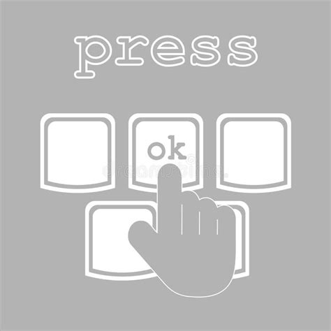 Yes Or No Click Chalk Icon Accept And Decline Buttons Hand Pressing Button Isolated Vector