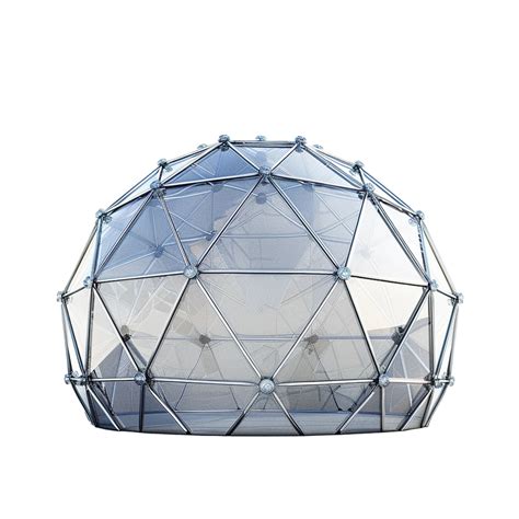 Futuristic Geodesic Dome Structure With Glass Panels And Metallic Framework 59040038 Png