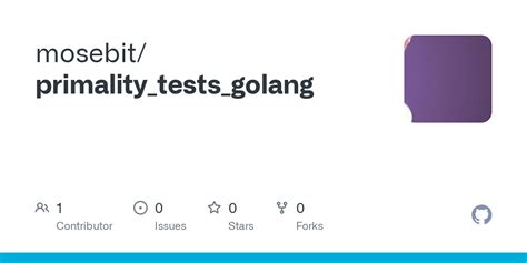 GitHub Mosebit Primality Tests Golang