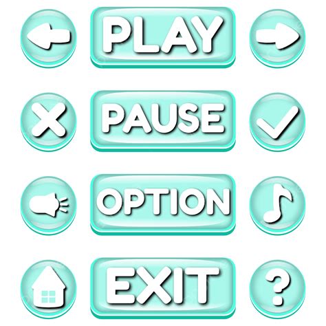 Game Button Set Combination Png Vector Game Button Set Game Button Png And Vector With