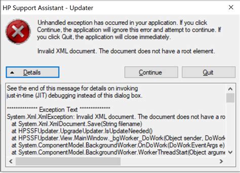 hp support system update checker produces invalid xml error hp support community 7994351