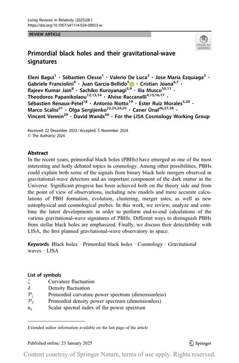 Pdf Primordial Black Holes And Their Gravitational Wave Signatures