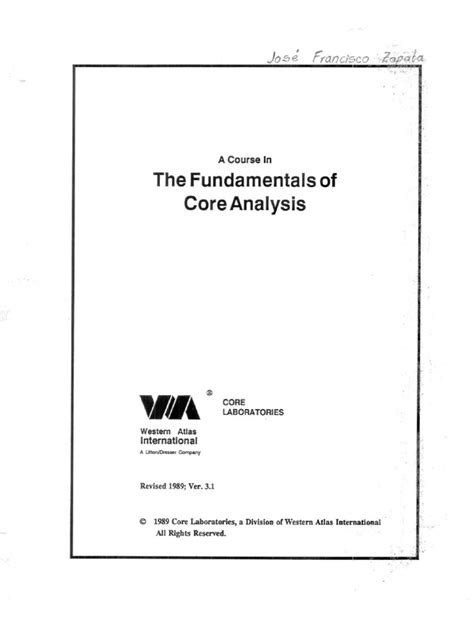 Corelab Fundamentals Of Core Analysis Pdf