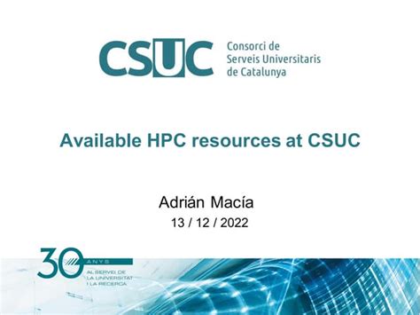 Available Hpc Resources At Csuc Pdf