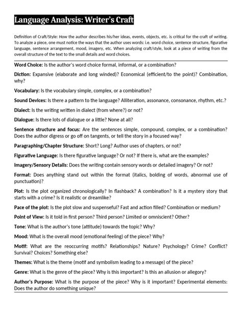 Language Analysis 1 Pdf Career And Growth Language Arts And Discipline
