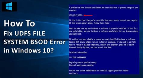 How To Fix UDFS FILE SYSTEM BSOD Error In Windows Filing System Bsod System
