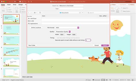 how to export keynote or powerpoint presentations as video on mac
