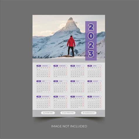 Premium Vector 2023 Wall Calendar Design Template With 12 Month Calender Layout