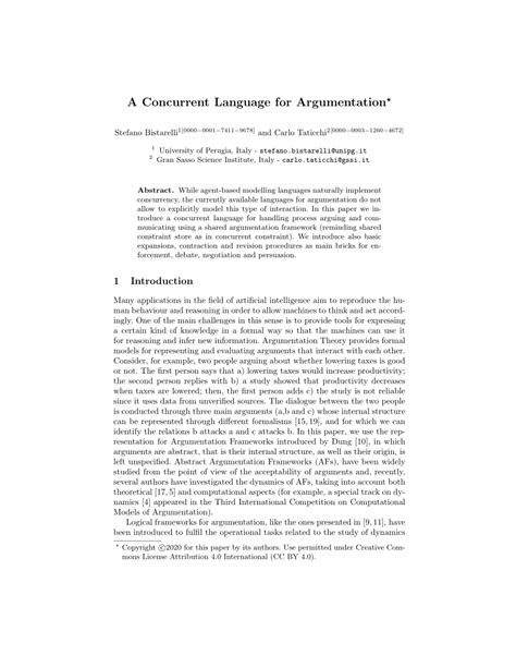 Pdf A Concurrent Language For Argumentation