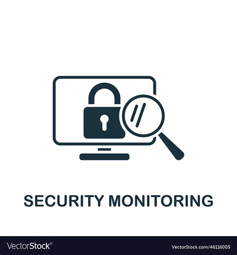 Security Monitoring Icon Monochrome Simple Sign Vector Image