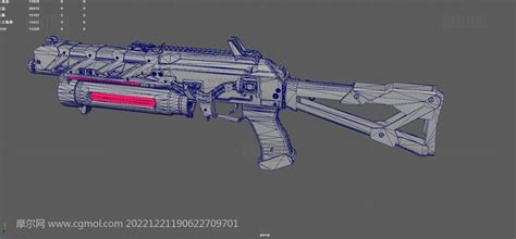 能量枪 激光枪 镭射枪 科幻游戏枪械3dmaya模型 枪械模型模型下载 摩尔网CGMOL