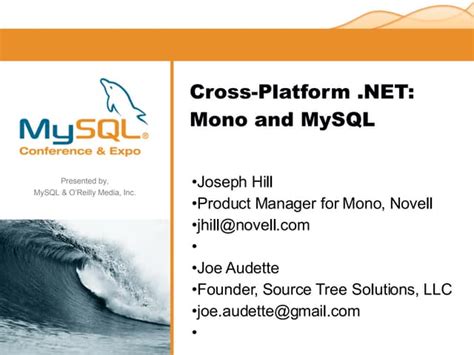 Cross Platform Net Development With Mono And My Sql Presentation Odp