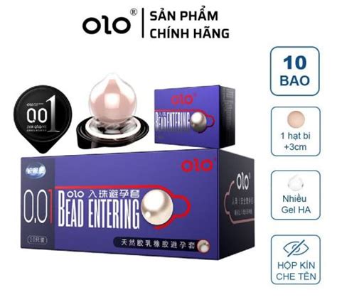 Bao Cao Su Tăng Kích Thước 3cm Olo Bi Xanh Hộp 10 Bcs Siêu Mỏng 001