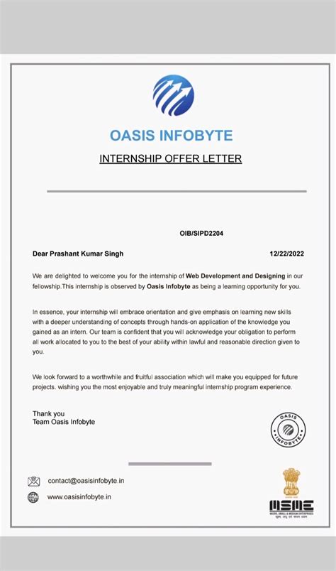 prashant kumar singh on linkedin oasis oasisinfobyte internship