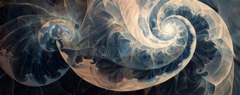 the fibonacci sequence depicted in an abstract form with swirling