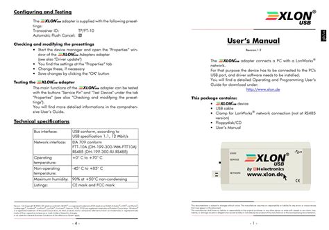 Dh Electronics Xlon Usb User Manual Pdf Download Manualslib