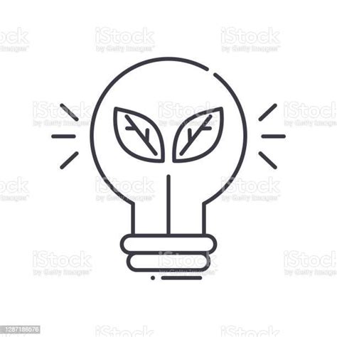 에코 램프 아이콘 선형 절연 일러스트레이션 얇은 선 벡터 웹 디자인 사인 흰색 배경에 편집 가능한 스트로크가 있는 개요 개념