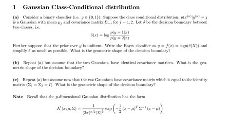 1 Gaussian Class Conditional Distribution A
