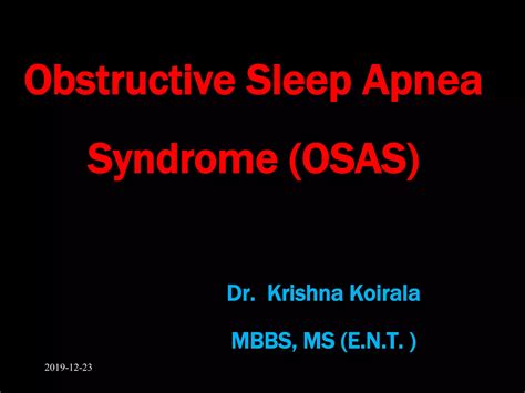 Obstructive Sleep Apnea Syndrome Ppt