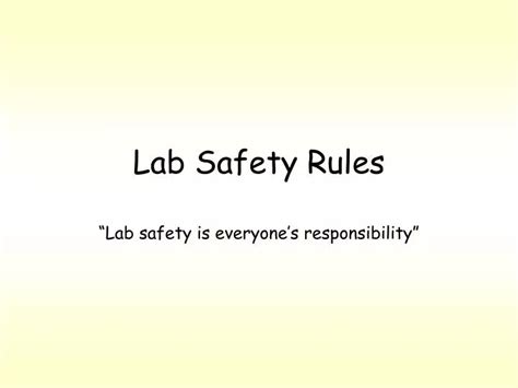 PPT Lab Safety Rules PowerPoint Presentation Free Download ID 6216847