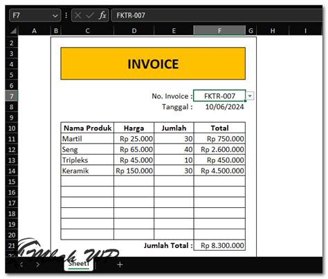 Cara Membuat Invoice Otomatis Di Excel