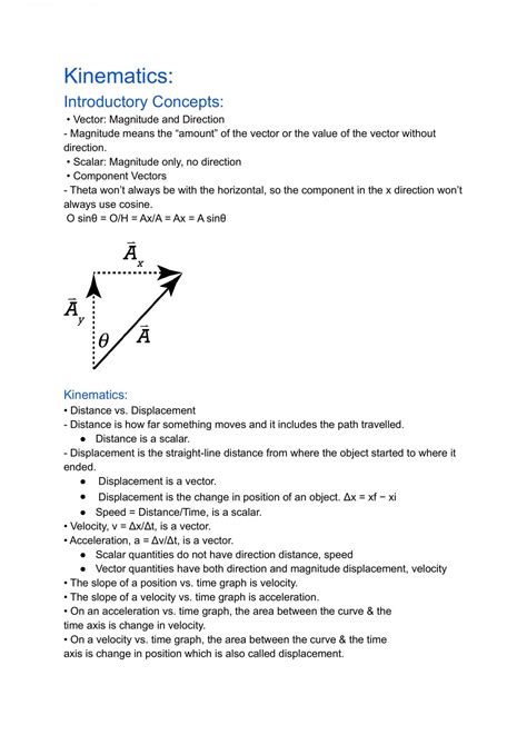 Kinematics Preliminary Module 1 Notes Physics Year 11 Hsc Thinkswap