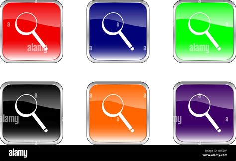 Buttons Magnifier On A White Background Vector Illustration Stock