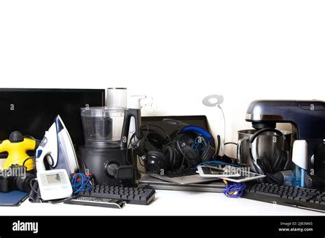 Old Computers Digital Tablets Mobile Phones Many Used Electronic Gadgets Devices Broken