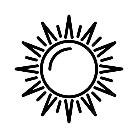 Sun Line Icon Vector Solar Sunny Sunshine Png And Vector With