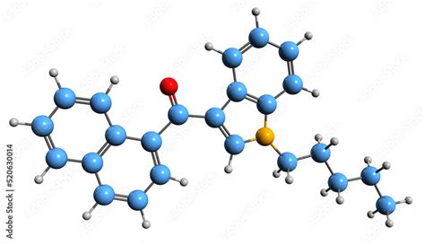 3d Image Of Jwh 018 Skeletal Formula Molecular Chemical Structure Of Analgesic Chemical