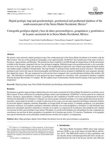 Pdf Digital Geologic Map And Geochronologic Geochemical And Geothermal Database Of The South