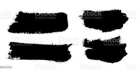 브러시 스트로크 벡터 페인트 브러시 세트입니다 그런 지 디자인 요소 사각형 텍스트 상자 0명에 대한 스톡 벡터 아트 및 기타