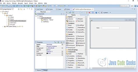 JAVA Swing Form Example Java Code Geeks