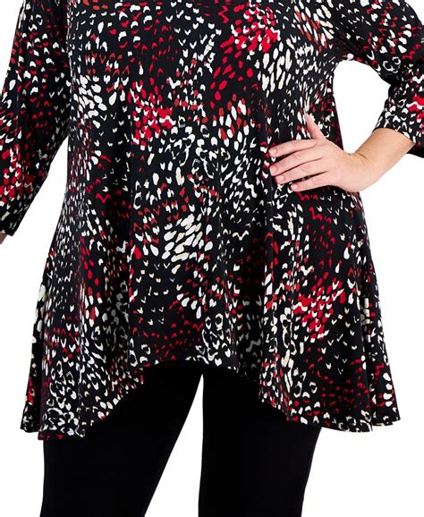 Jm Collection Plus Size Printed Swing Top Created For Macys Macys
