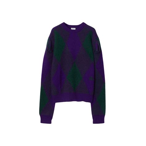 버버리 아가일 울 스웨터 로얄 Burberry Kream