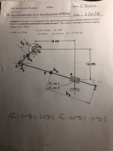 solved name c bostch hw04 me 380 machine dynamics homework