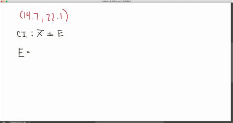 Solveduse Confidence Interval To Find The Margin Of Error And The