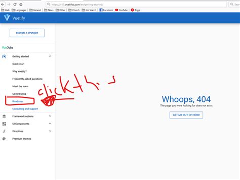 Documentation Roadmap Leads To A 404 · Issue 11081 · Vuetifyjsvuetify · Github
