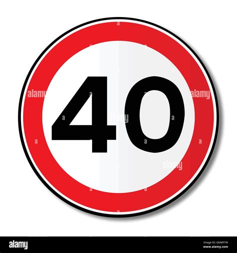 40 Mph Road Sign Stock Vector Images Alamy