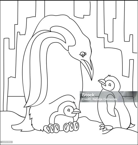 색칠 공부 책에 대한 펭귄의 흑백 그림 어린이와 성인을 위한 워크시트 벡터 이미지입니다 0명에 대한 스톡 벡터 아트 및 기타 이미지 Istock