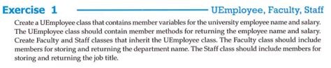 solved create a uemployee class that contains member