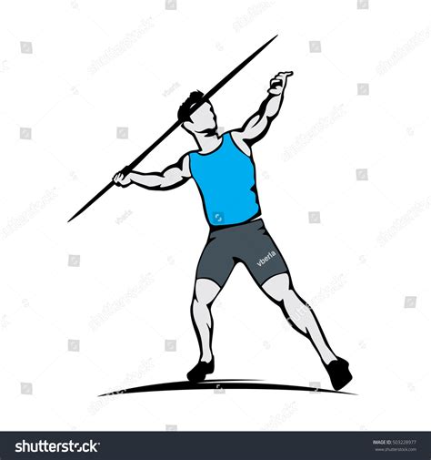 Athlete Javelin Thrower Throwing Javelin Stock Vector Shutterstock