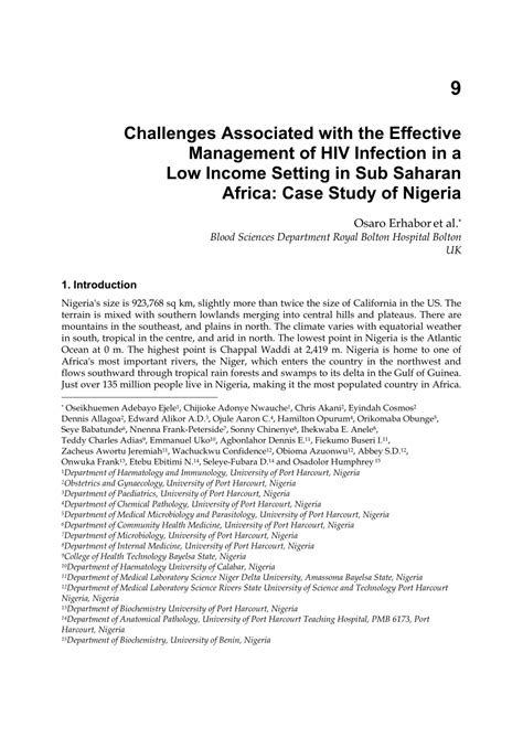 Pdf Challenges Associated With The Effective Management Of Hiv
