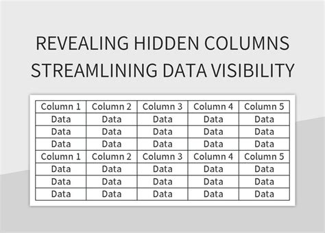 Revealing Hidden Columns Streamlining Data Visibility Excel Template