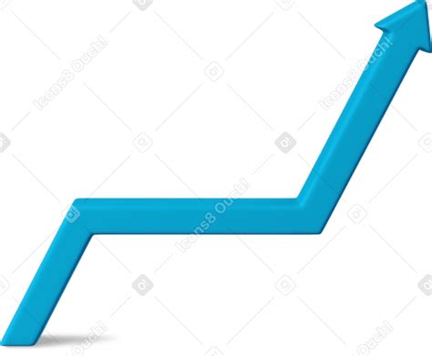 Png 및 Svg의 3d 파란색 증가 화살표 그래프 일러스트