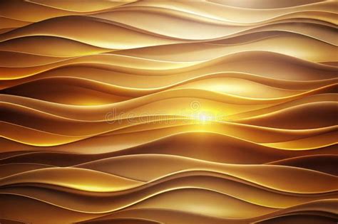 Abstract Golden Waves A Luxurious Background Of Smooth Undulating Curves With A Radiant Glow